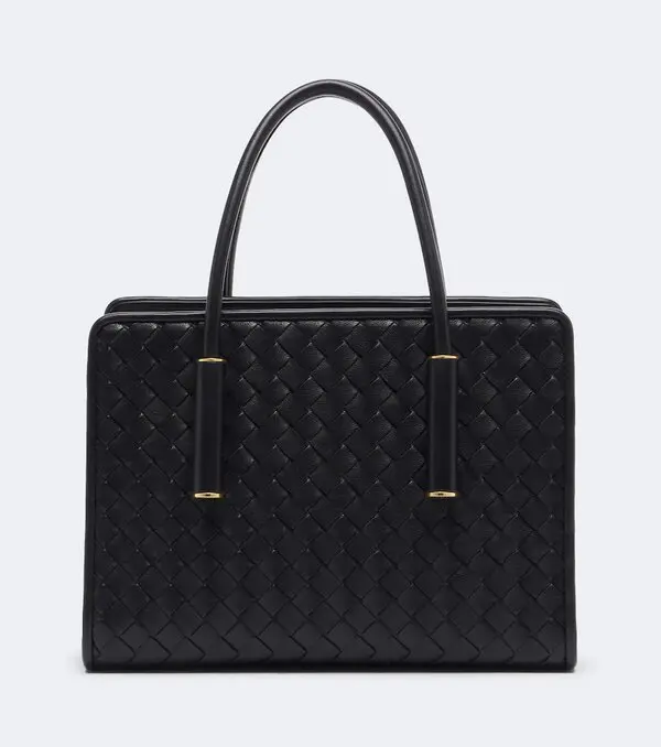 Bottega Veneta Barbara Small Intrecciato Top-handle Bag - Black