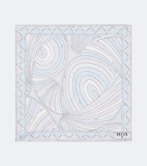 Emilio Pucci Iride Silk Twill Scarf - Blue