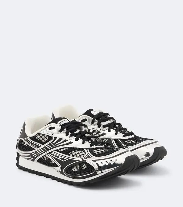 Bottega Veneta Orbit Metallic Sneakers - Silver
