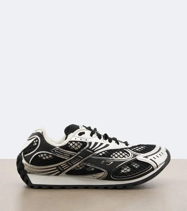 Bottega Veneta Orbit Metallic Sneakers - Silver