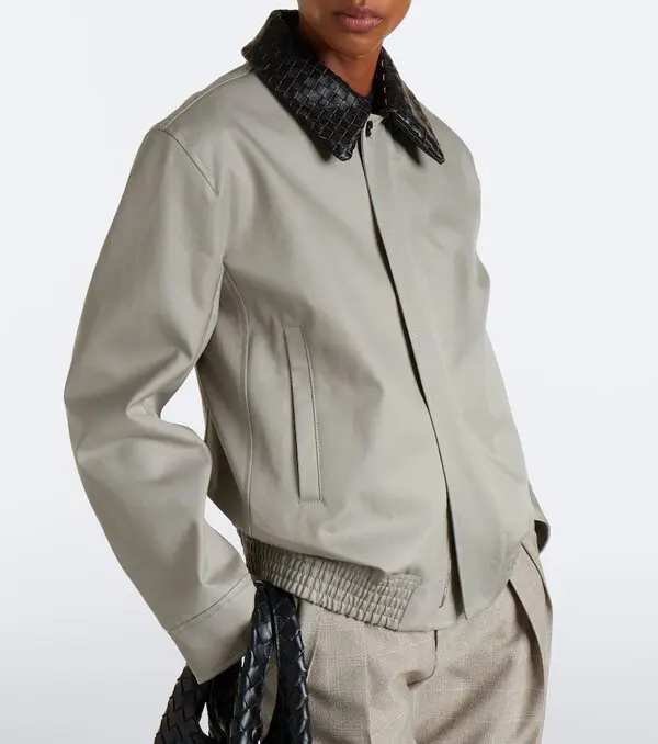 Bottega Veneta Intrecciato Cotton Blouson Jacket