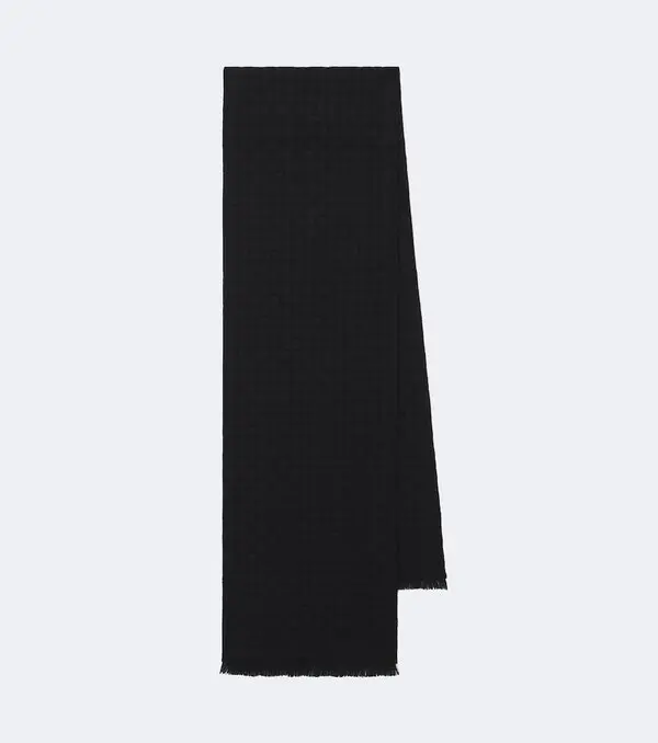 Bottega Veneta Intrecciato Cashmere Scarf - Black