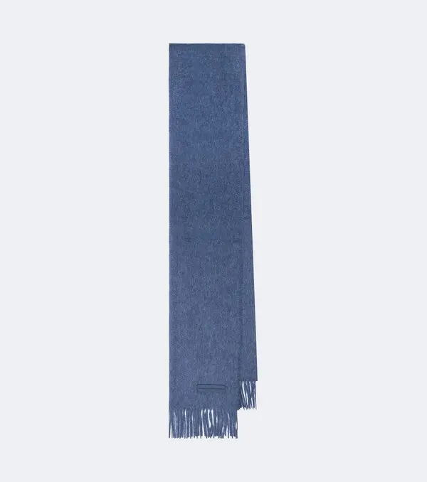 Zegna Fringed Cashmere Scarf - Blue