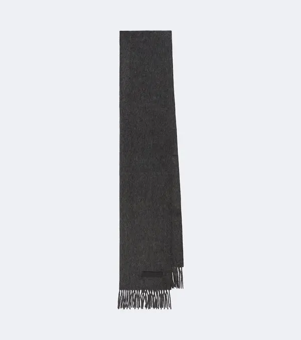 Zegna Fringed Cashmere Scarf - Grey