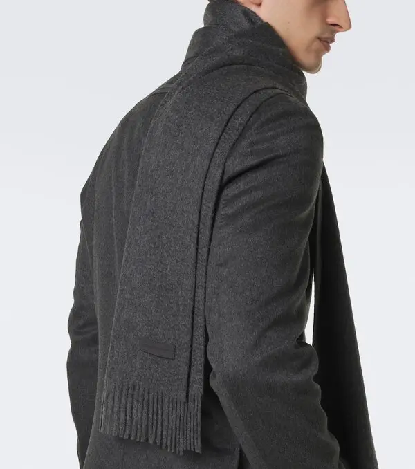 Zegna Fringed Cashmere Scarf - Grey