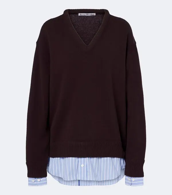 Acne Studios Layered Wool Sweater - Brown