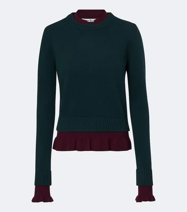 Acne Studios Layered Wool Sweater - Green