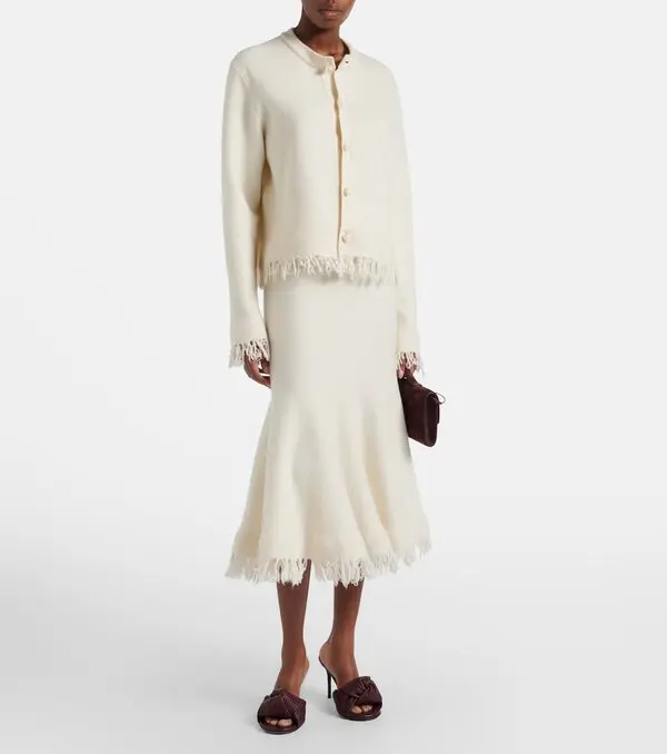 Bottega Veneta Fringed Wool Cardigan