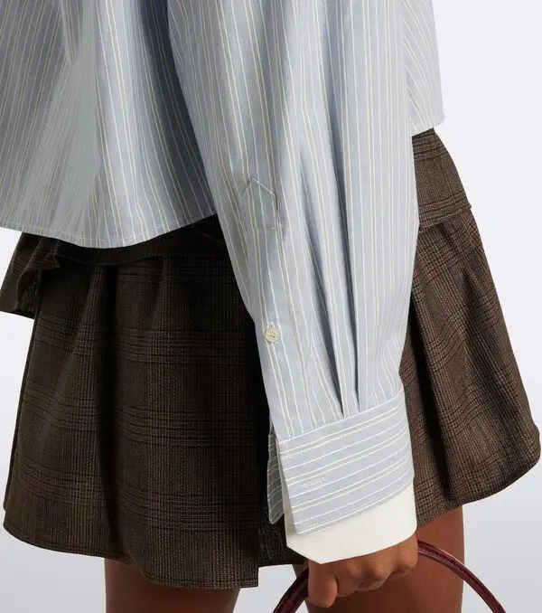 Acne Studios Striped Cropped Cotton Poplin Shirt
