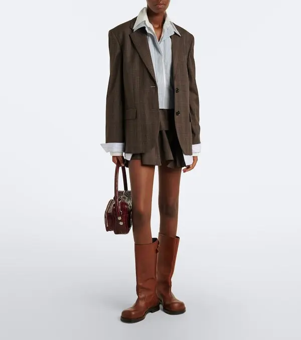 Acne Studios Striped Cropped Cotton Poplin Shirt