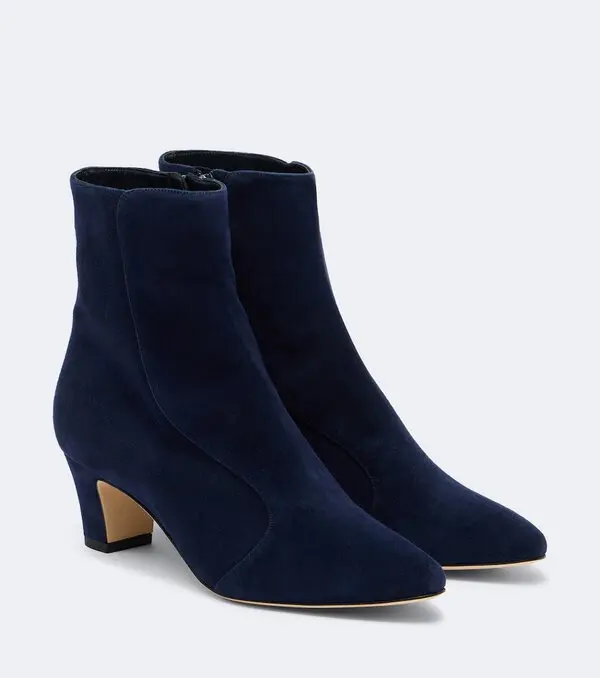 Manolo Blahnik Myconia Suede Ankle Boots - Blue