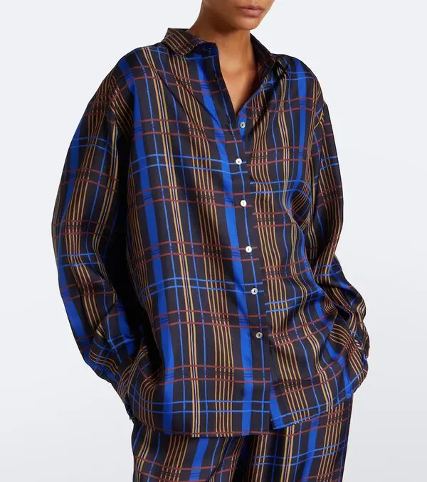 Asceno Maya Checked Silk Shirt