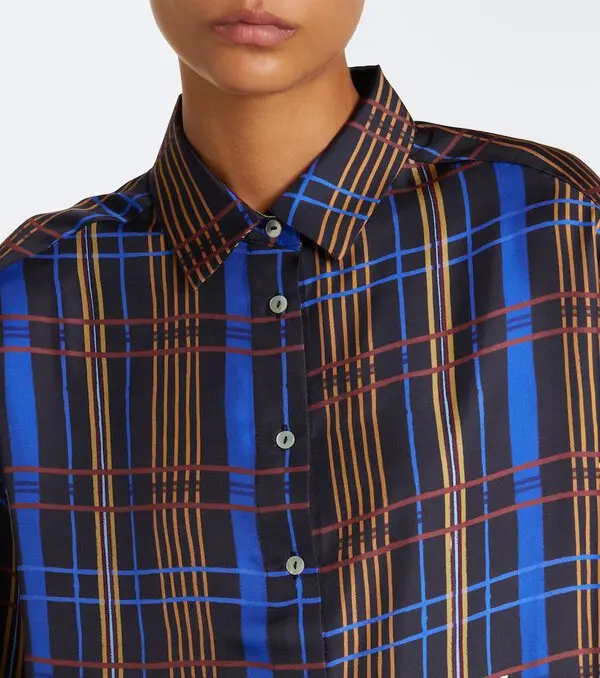 Asceno Maya Checked Silk Shirt