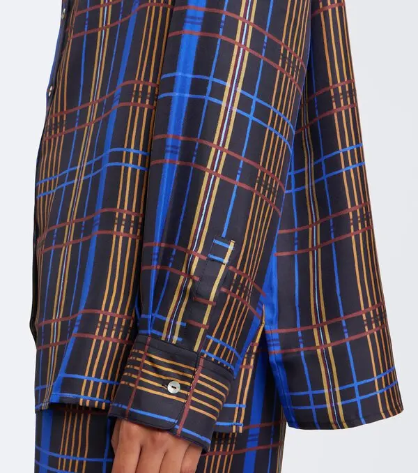 Asceno Maya Checked Silk Shirt