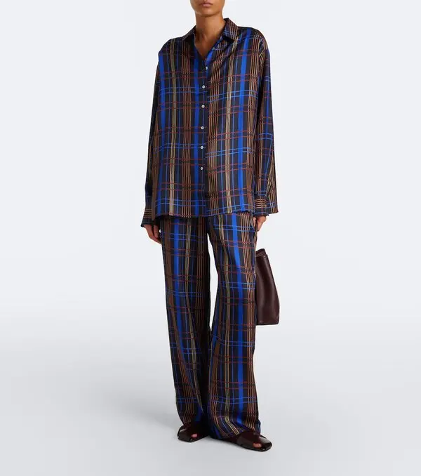 Asceno Maya Checked Silk Shirt