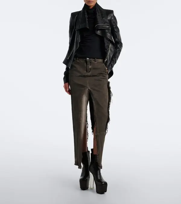Rick Owens Beatle Kiss Leather Platform Ankle Boots