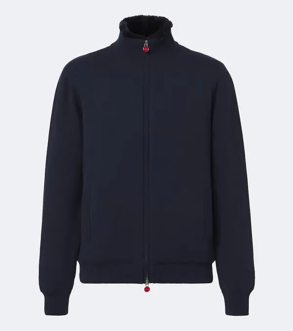 Kiton Shearling-lined Cashmere Cardigan - Blue