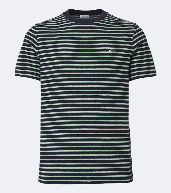 Loewe Striped Cotton-blend Terry T-shirt - Multicoloured