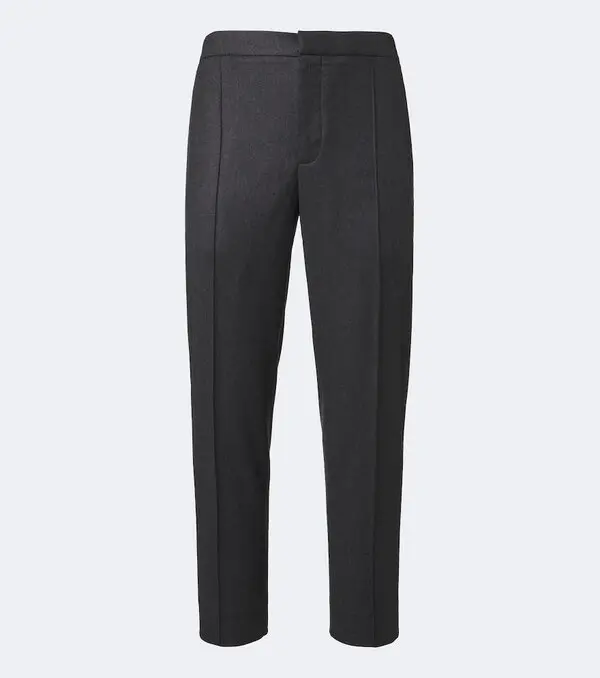Zegna Wool, Silk, And Cashmere Straight Pants - Grey