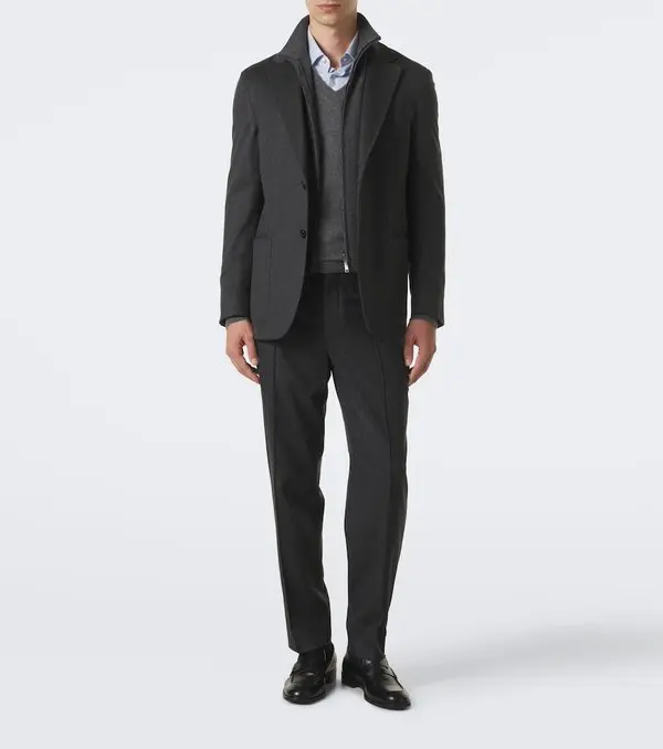 Zegna Wool, Silk, And Cashmere Straight Pants