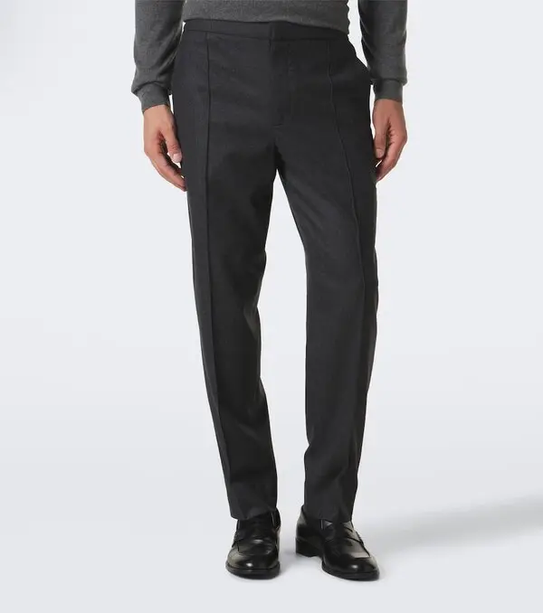 Zegna Wool, Silk, And Cashmere Straight Pants