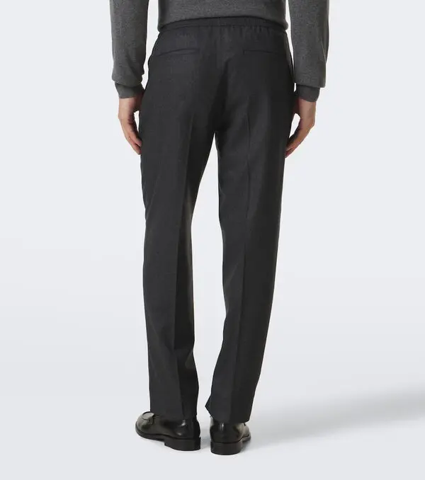 Zegna Wool, Silk, And Cashmere Straight Pants