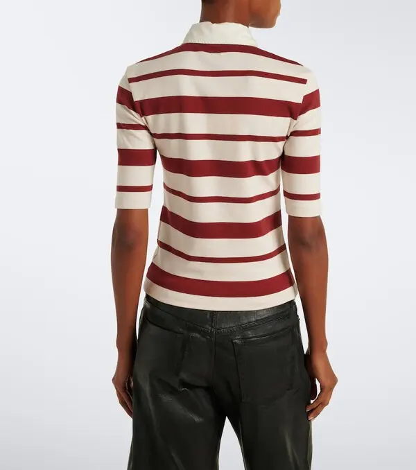 Acne Studios Striped Cotton-blend Jersey Polo Shirt