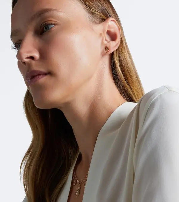 SYDNEY EVAN Orange 14kt Earrings With Sapphires