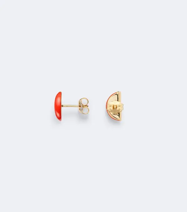 SYDNEY EVAN Orange 14kt Earrings With Sapphires