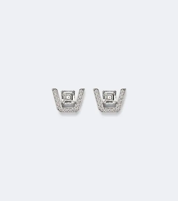 BUCHERER FINE JEWELLERY Skyline 18kt White Gold Earrings With Diamonds - Silver