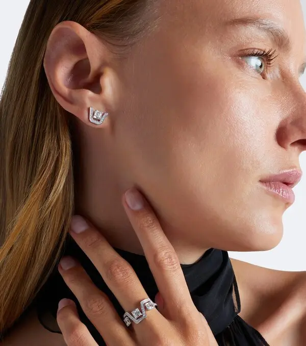 BUCHERER FINE JEWELLERY Skyline 18kt White Gold Earrings With Diamonds