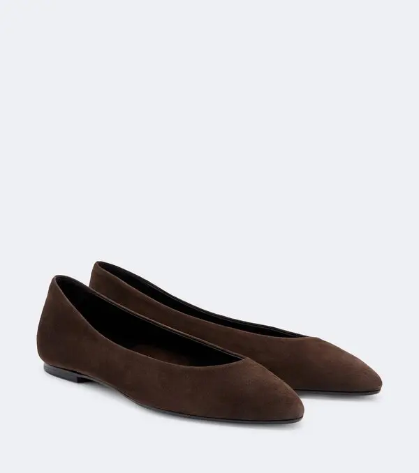 AeydĒ Ellie Suede Ballet Flats - Brown