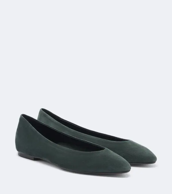 AeydĒ Ellie Suede Ballet Flats - Green
