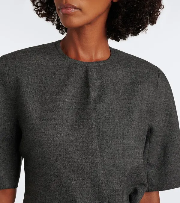 Bottega Veneta Belted Wool Midi Dress