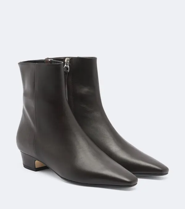 AeydĒ Yasmin Leather Ankle Boots - Brown