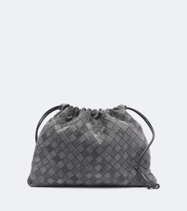 Bottega Veneta Dustbag Small Suede Pouch - Grey