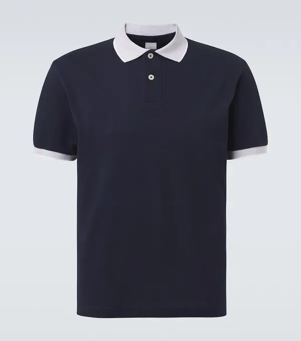 Eleventy Cotton Piqué Polo Shirt - Blue