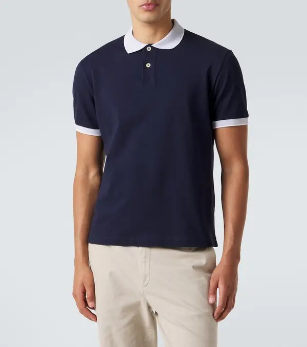 Eleventy Cotton Piqué Polo Shirt - Blue