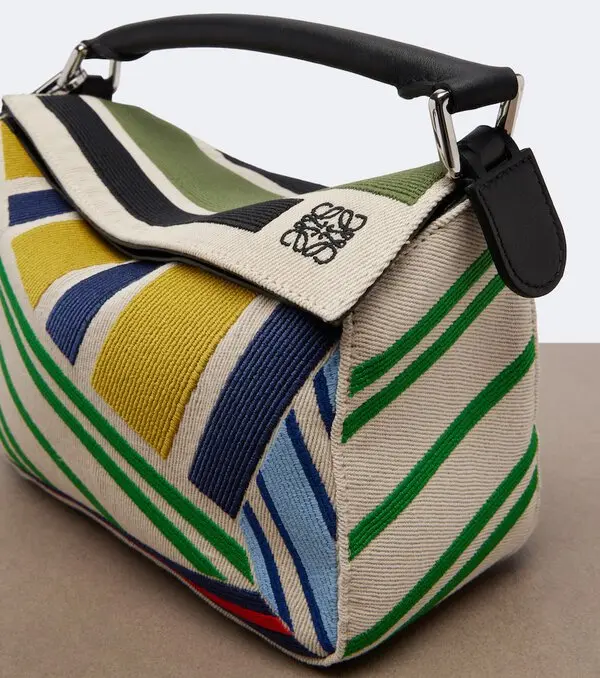 Loewe Puzzle Small Striped Top-handle Bag