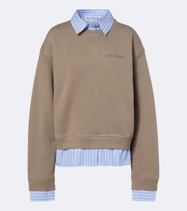 Acne Studios Layered Cotton Jersey Sweatshirt - Multicoloured