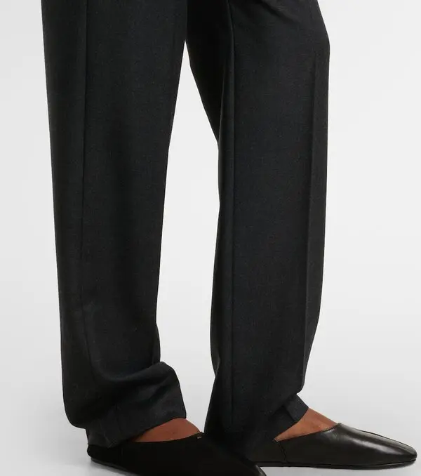 Agnona Wool Flannel Straight Leg Trousers