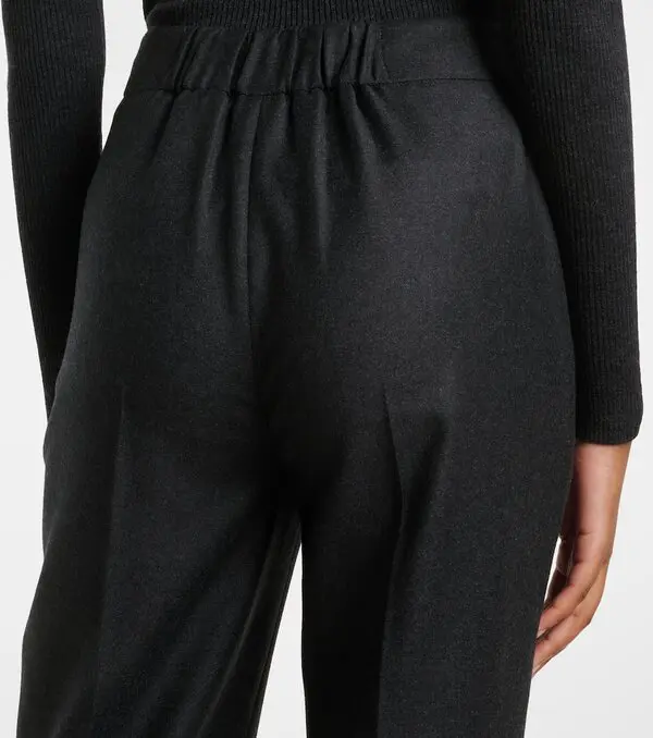 Agnona Wool Flannel Straight Leg Trousers
