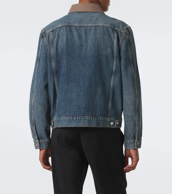 FRAME Corduroy-trimmed Denim Jacket