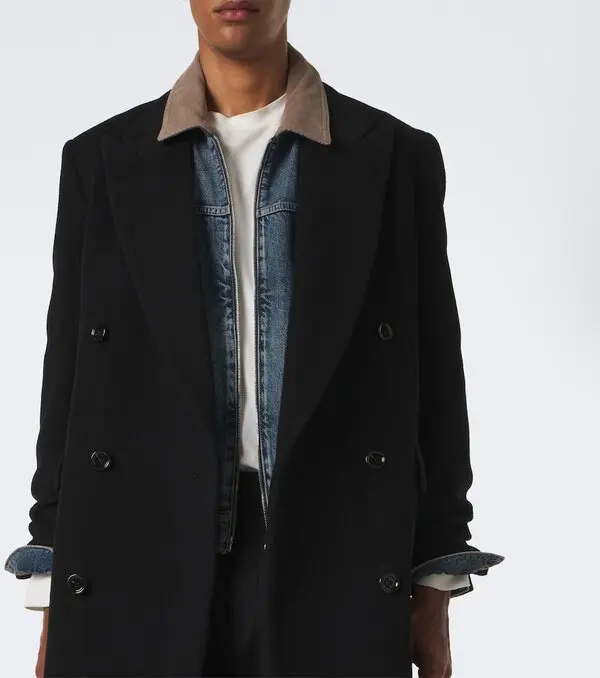 FRAME Corduroy-trimmed Denim Jacket
