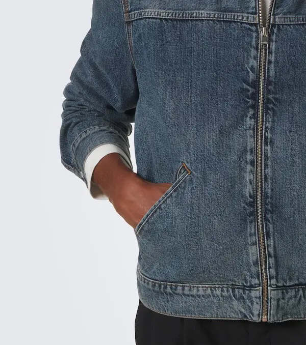 FRAME Corduroy-trimmed Denim Jacket