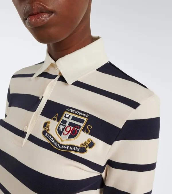Acne Studios Striped Cotton-blend Jersey Polo Dress