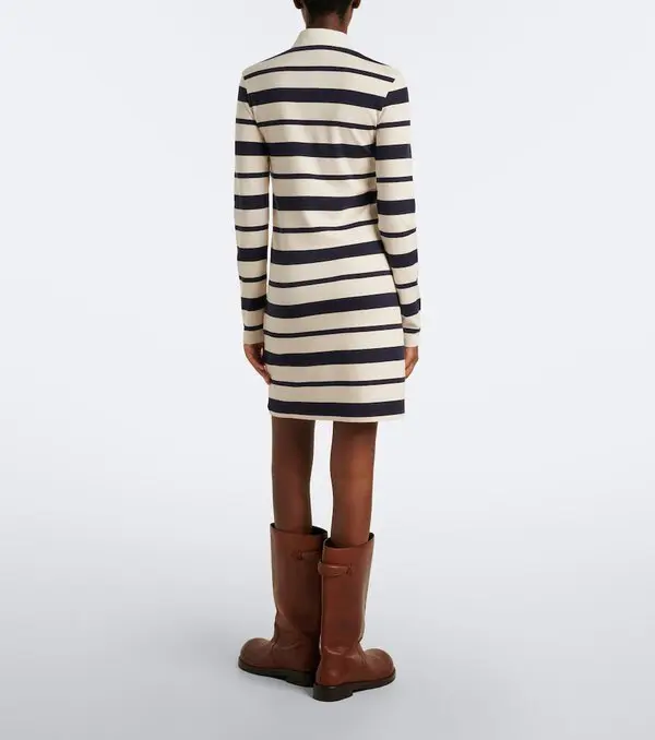 Acne Studios Striped Cotton-blend Jersey Polo Dress