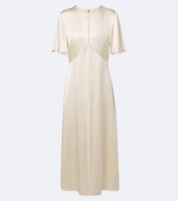 JOSEPH Aura Silk Satin Midi Dress