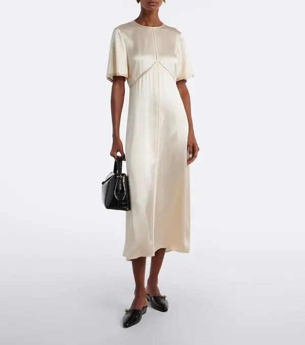JOSEPH Aura Silk Satin Midi Dress