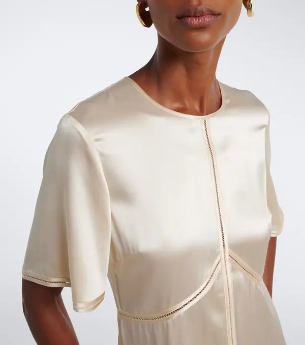 JOSEPH Aura Silk Satin Midi Dress